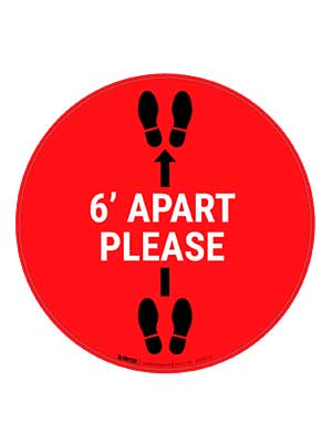 6 Ft Apart Please Distance 6 ft - Floor Sign - Hindustan Enterprises